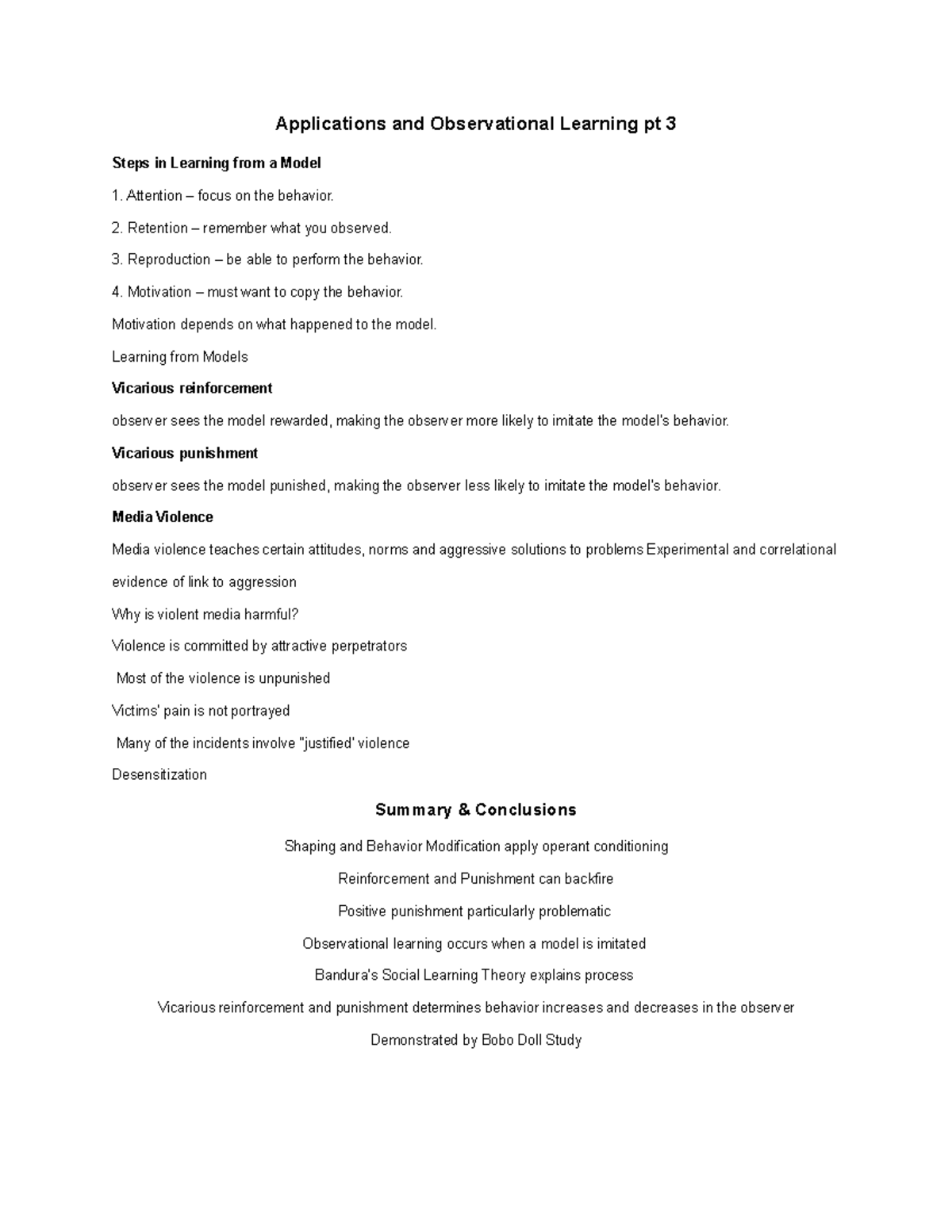 Applications and Observational Learning pt 3 - Retention – remember ...