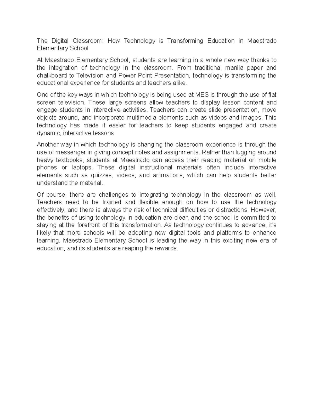 Feature writing - notes in educ - The Digital Classroom: How Technology ...