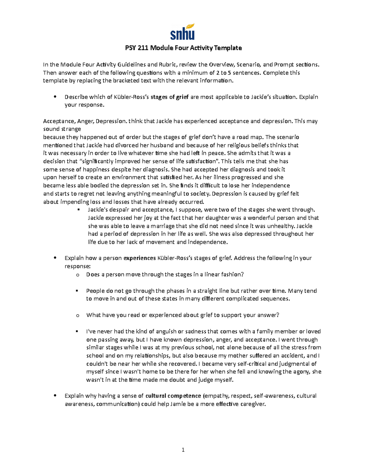 PSY 211 Module Four Activity Template-5 - PSY 211 Module Four Activity ...