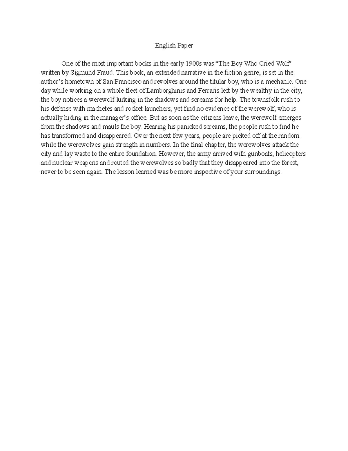 English Paper - English Paper One of the most important books in the ...