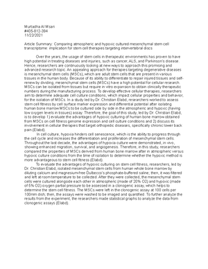 Bioengineering 100 - Professor Kamei - Problem Set 1 Solutions ...