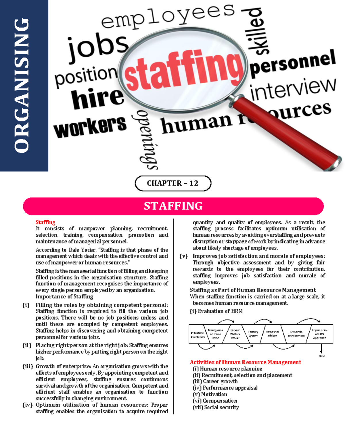 Staffing process - Staffing It consists of manpower planning ...