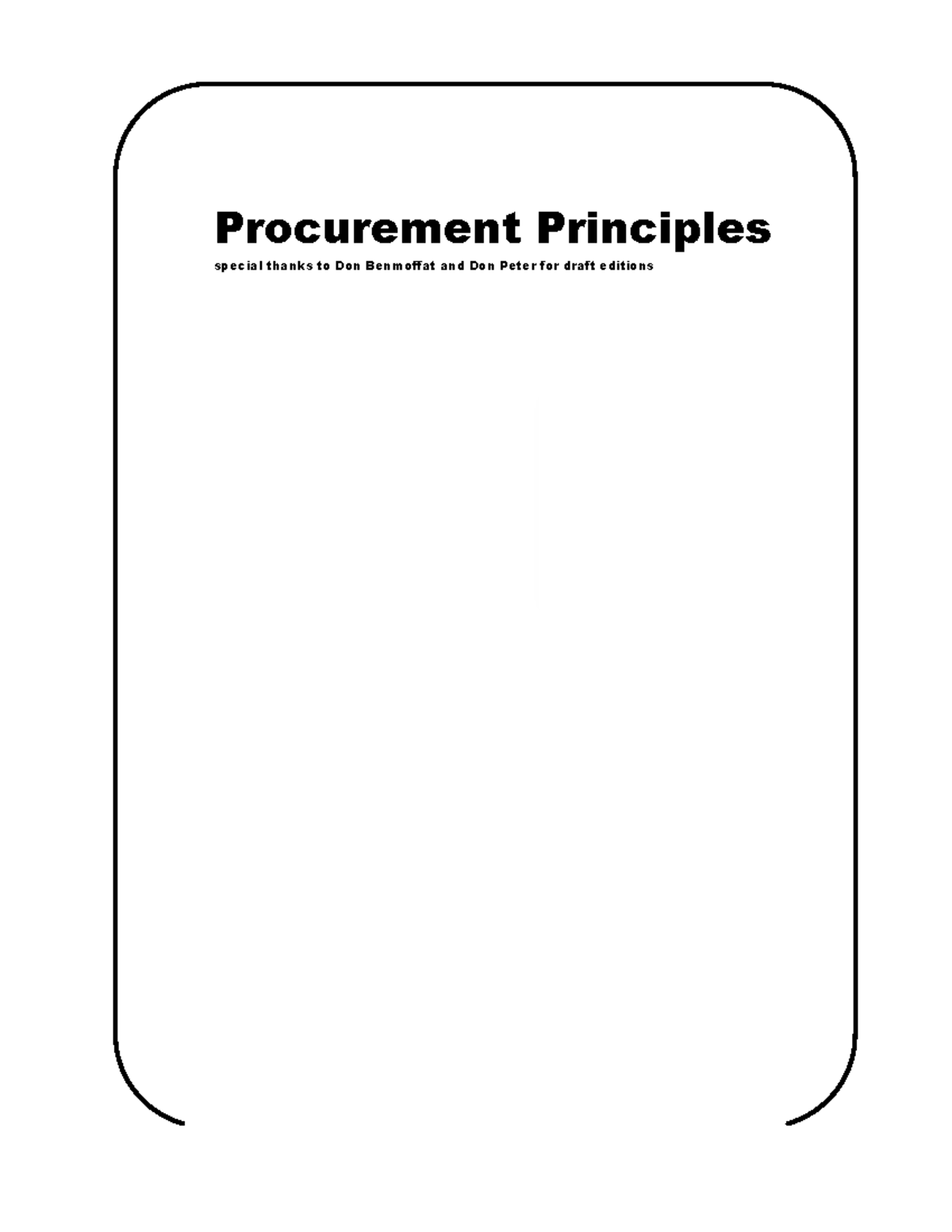 Principles OF Procurement Training Manual - Procurement Principles ...
