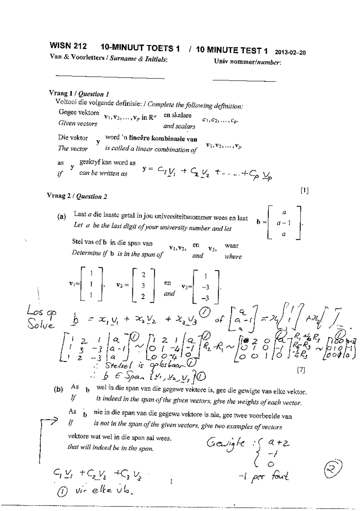 2013-6B Klastoets 1 Memo - MTHS212 - Studocu
