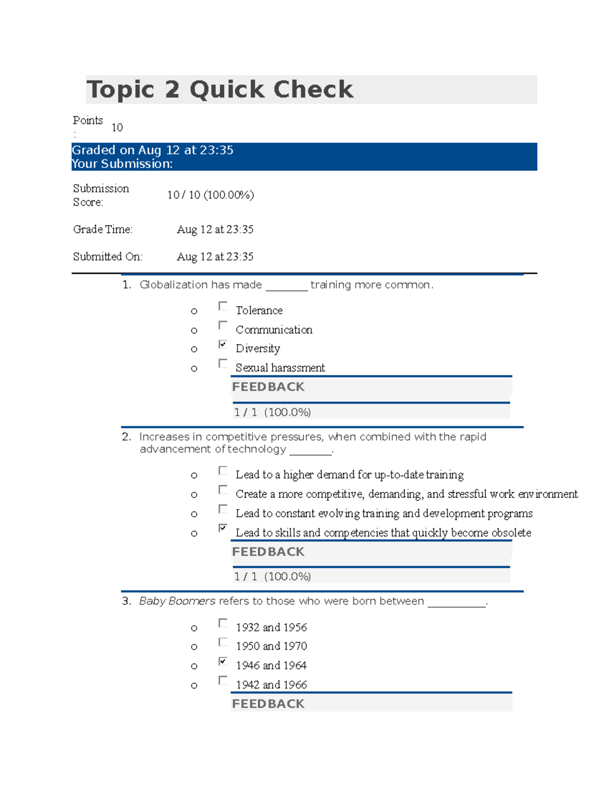 Topic 2 Quick Check - Topic 2 Quick Check Points : 10 Graded on Aug 12 ...
