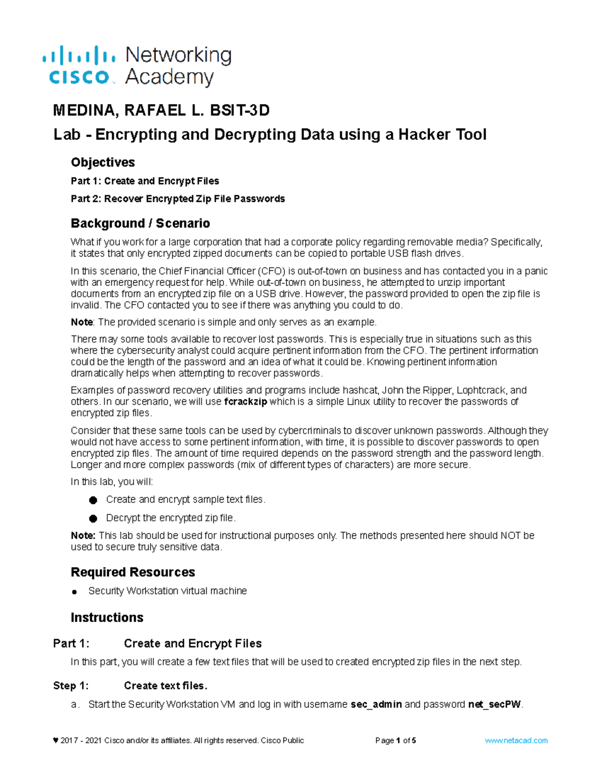 16 - asadd - MEDINA, RAFAEL L. BSIT-3D Lab - Encrypting and Decrypting Data using a Hacker Tool ...