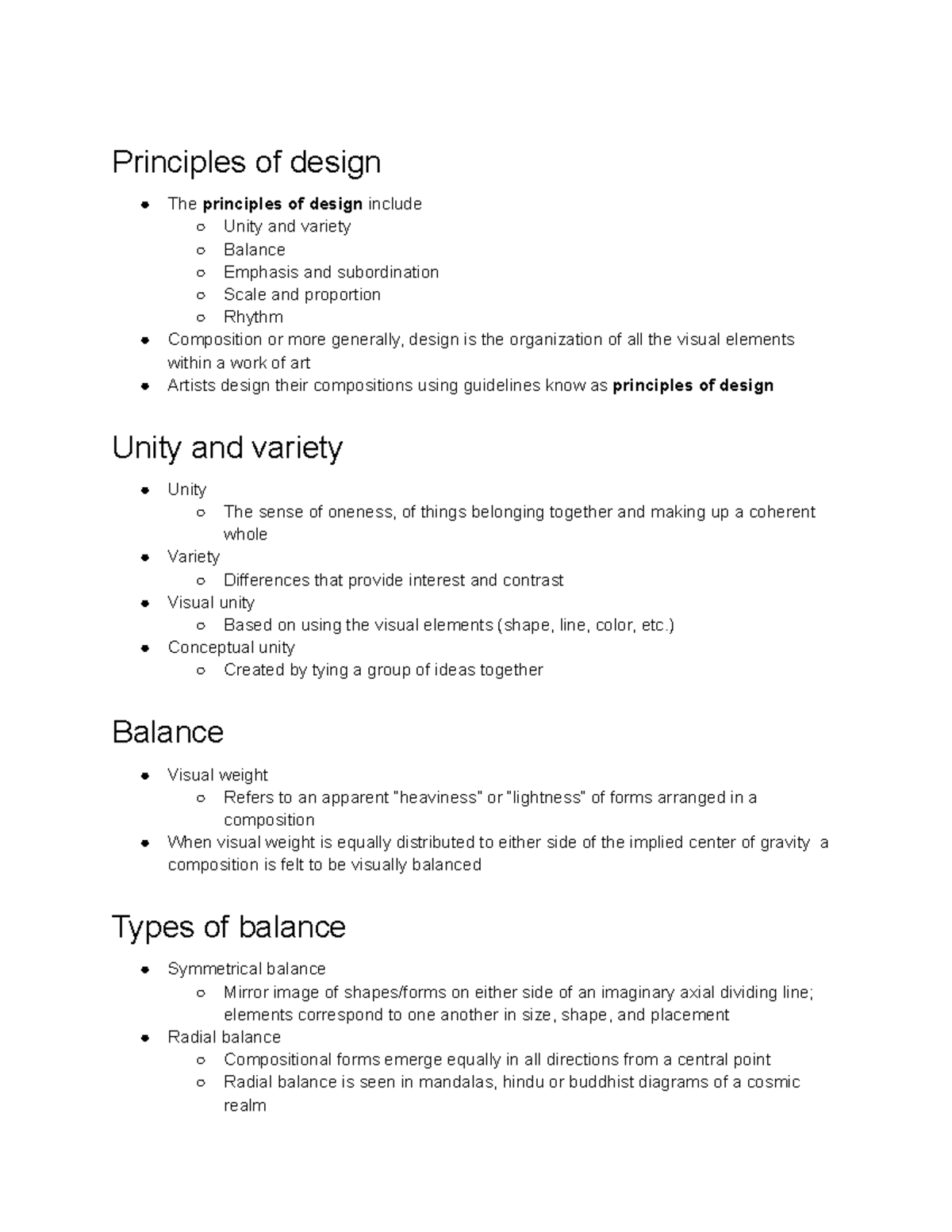 Art 9 12 - Prof. Fuentes. Principles of design. unity and variety ...