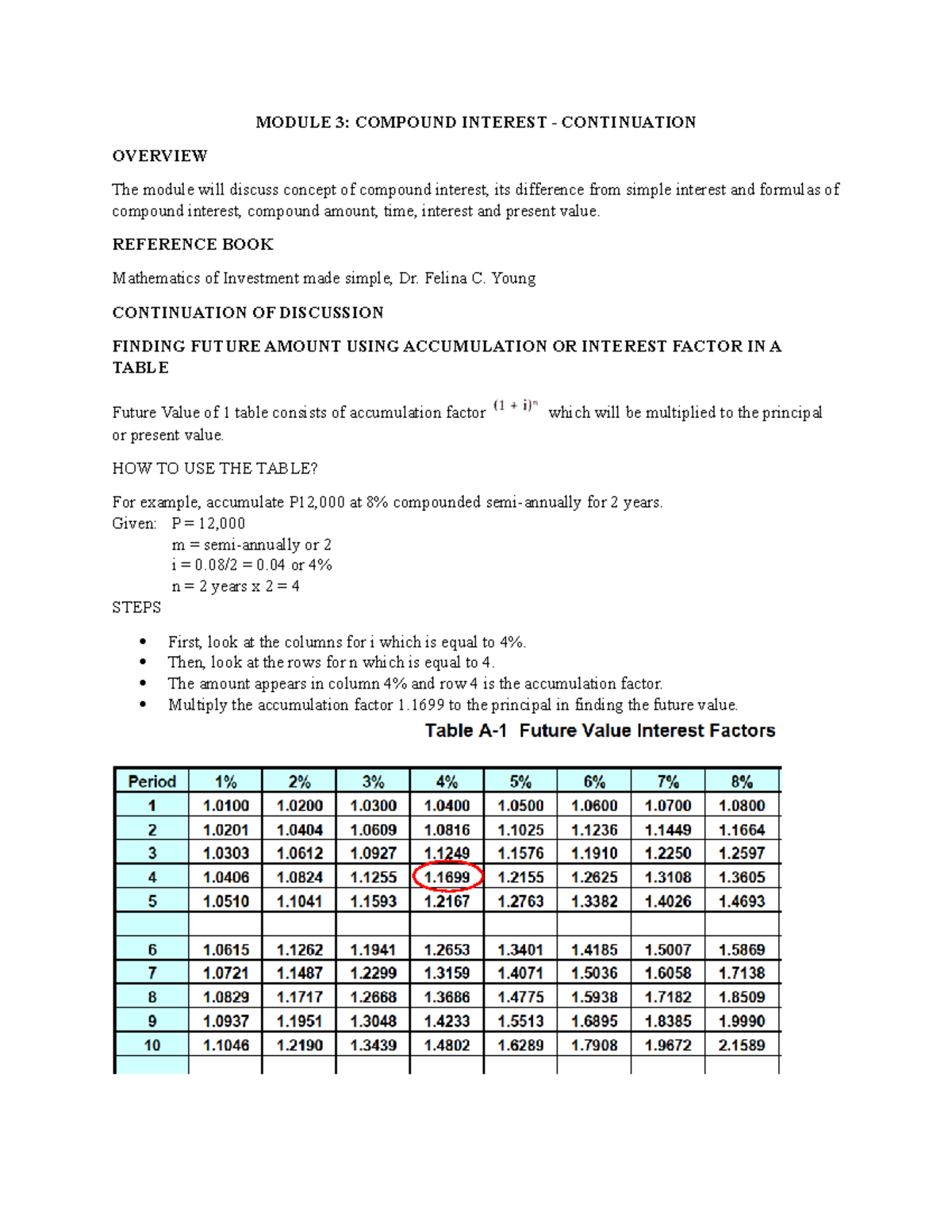 Module 3 - PART 2 - Lecture notes 3 - MODULE 3: COMPOUND INTEREST ...