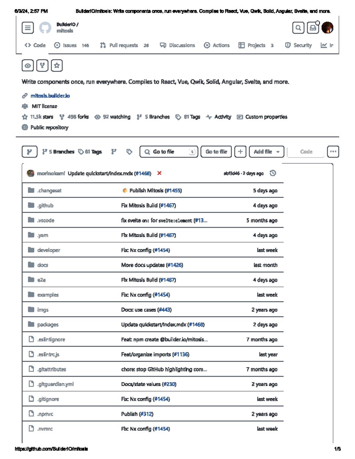 Mitosis - 1234 - 2:57 PM Write components once, run everywhere. Compiles to React, Vue, Qwik ...