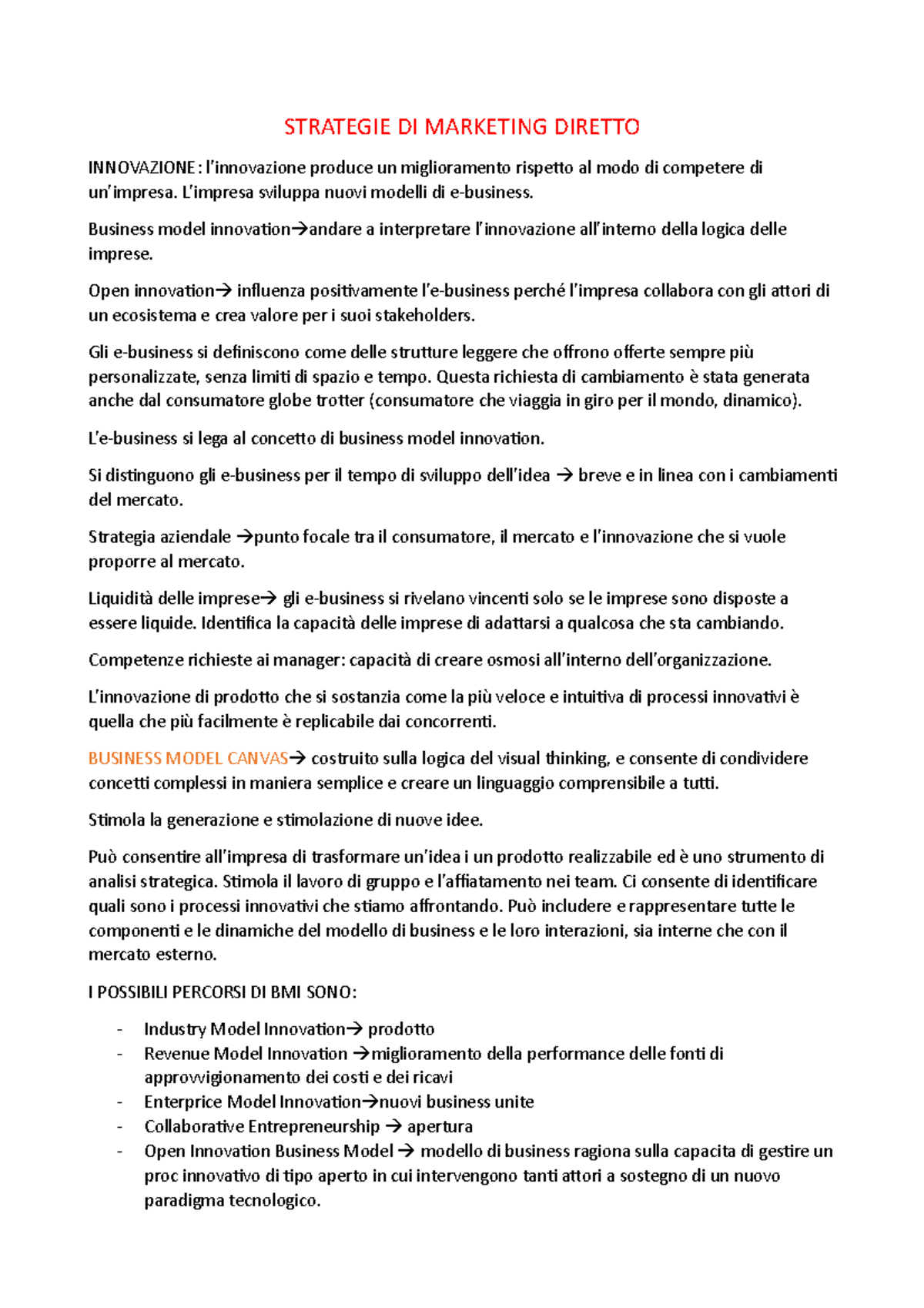 Startegie di marketing diretto - STRATEGIE DI MARKETING DIRETTO INNOVAZIONE: l’innovazione ...