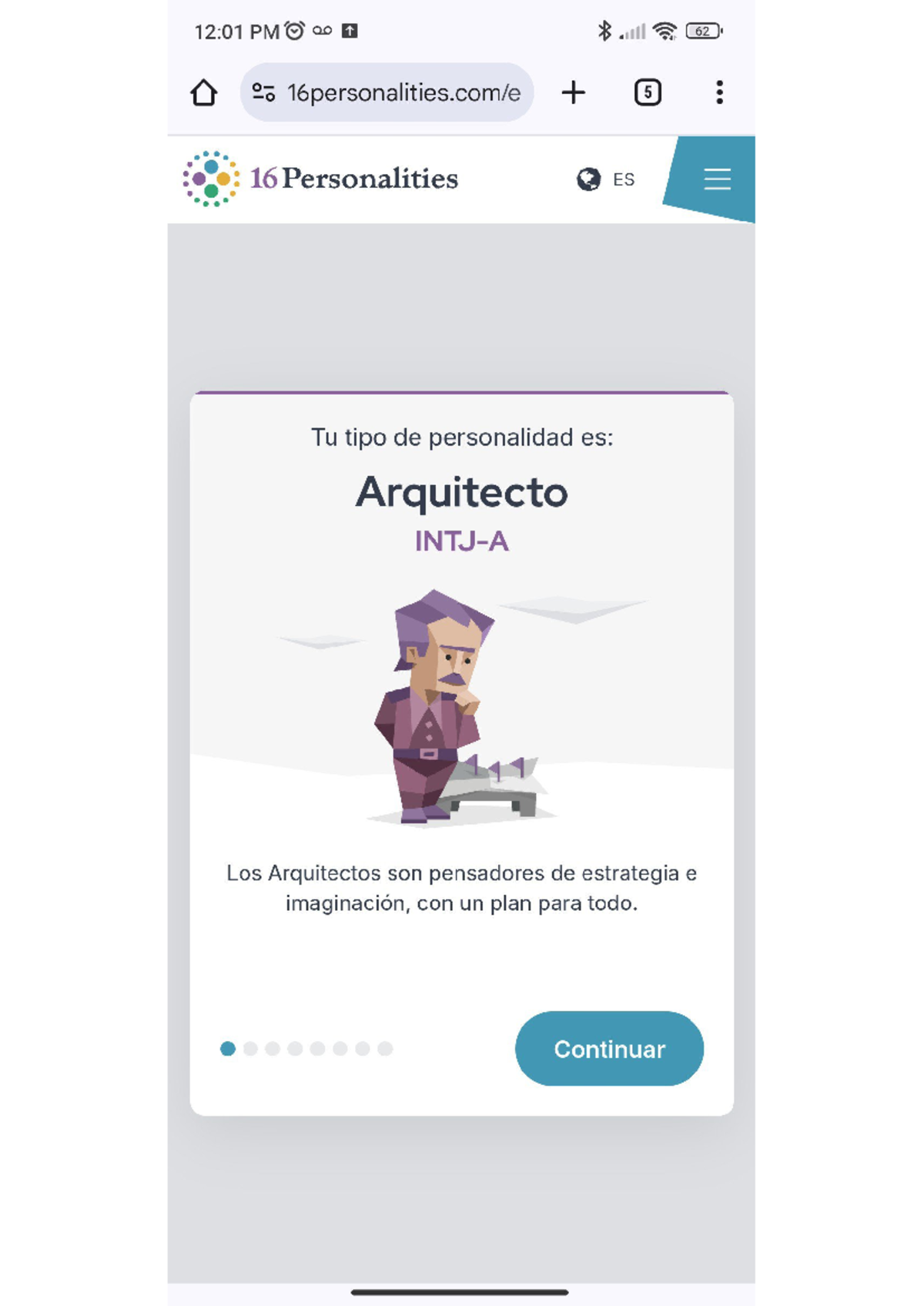 Actividad de clase: Personalidad - 12:01 PM 20 T 62 I 5 16 ...