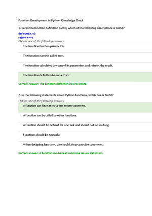 Coding cheatsheet - Summary Introduction To Computational Thinking - MA1008 - Time CA Guessing ...