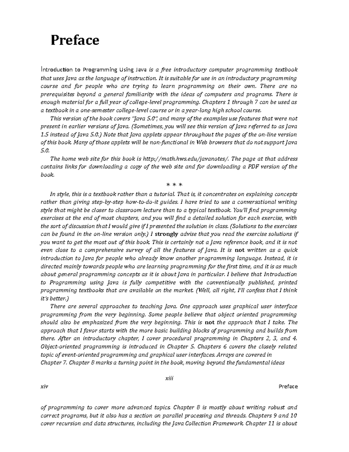 Java 2 Java Notes Preface Introduction To Programming Using Java Is A Free Introductory 