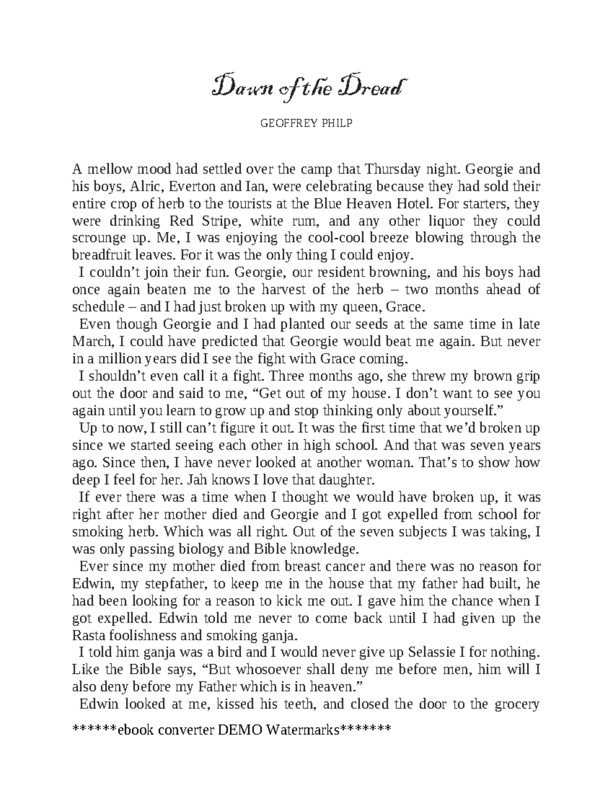 Dawn of the dread - Identify themes - Dawn of the Dread GEOFFREY PHILP ...