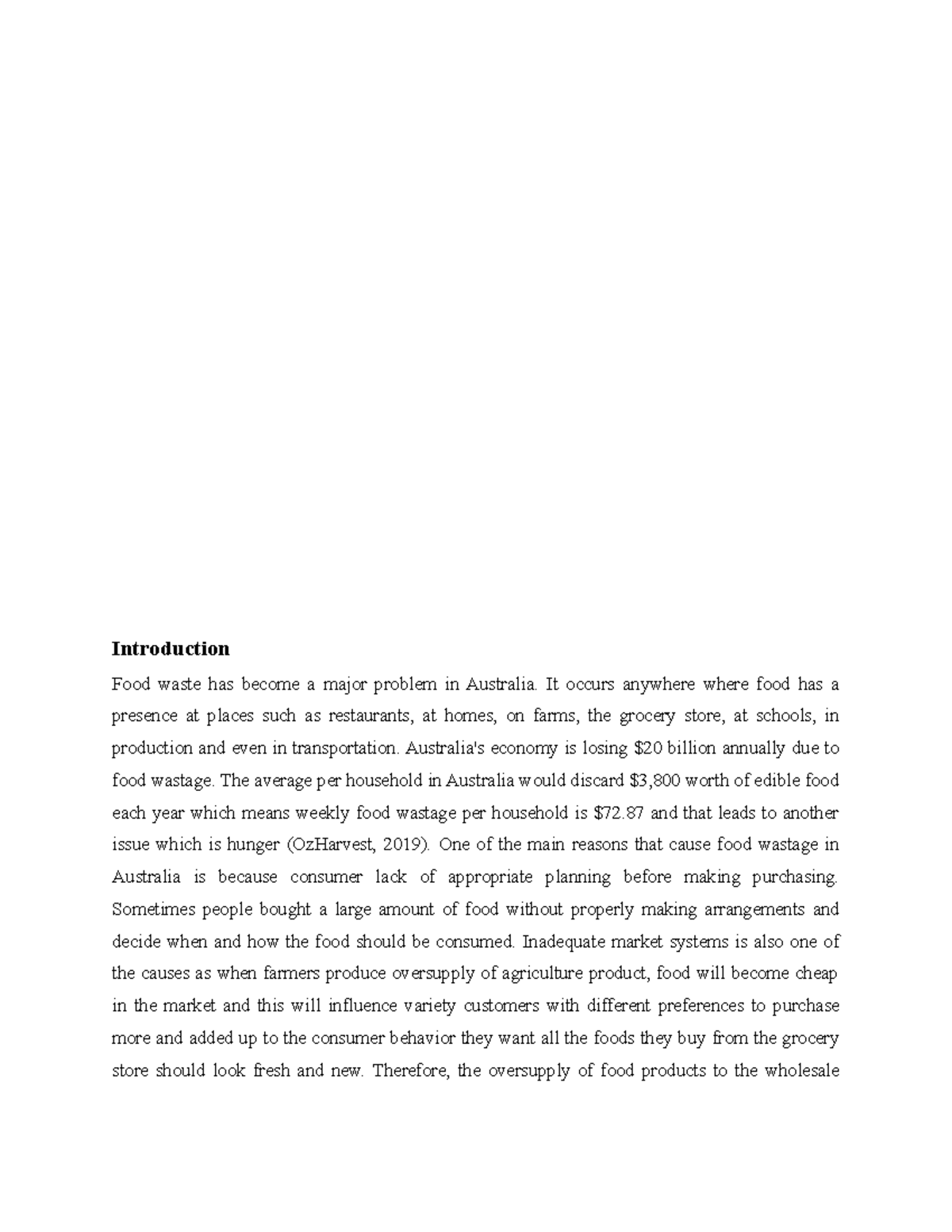 Food Waste - Introduction Food waste has become a major problem in ...