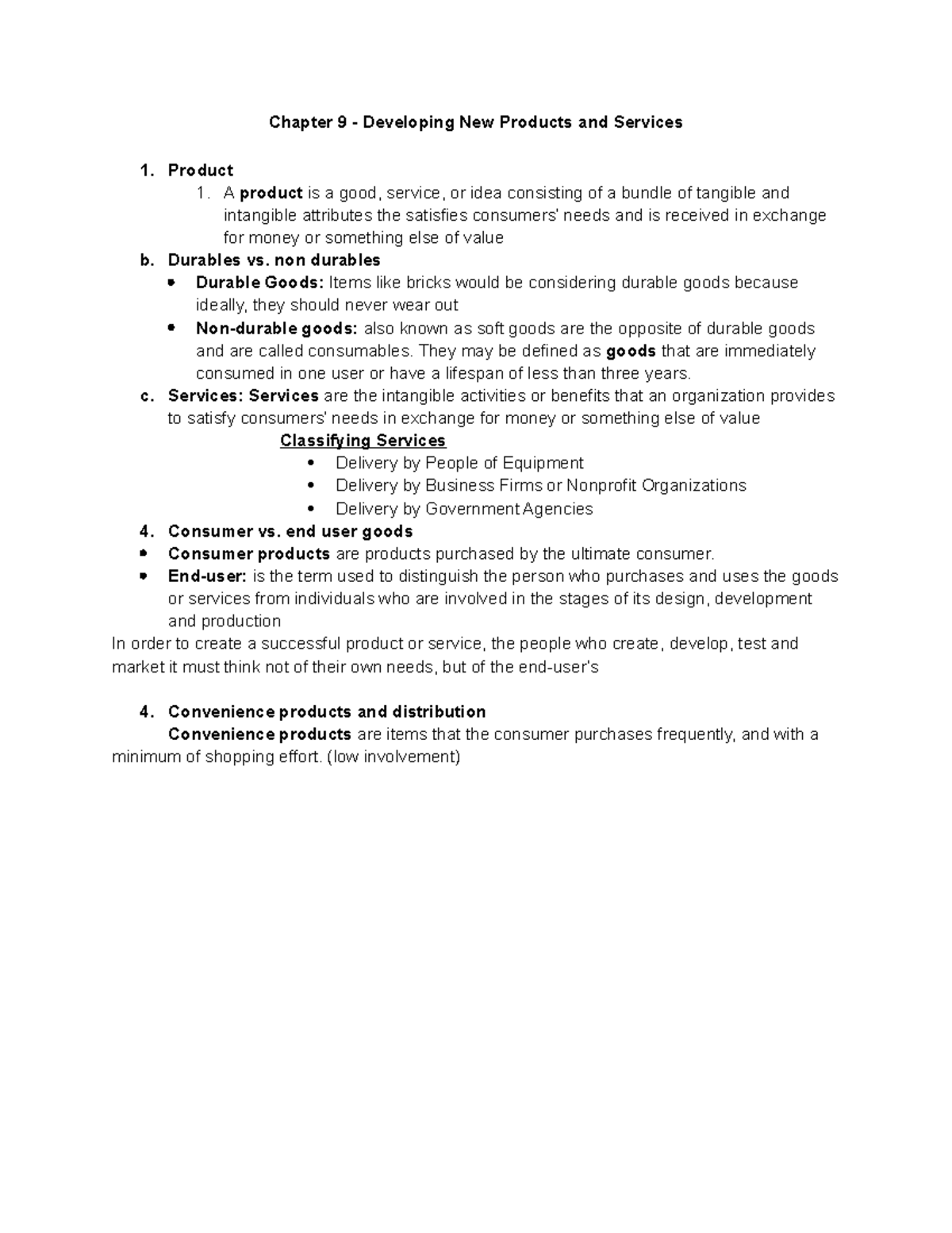 Final exam review - Chapter 9 - Developing New Products and Services 1 ...