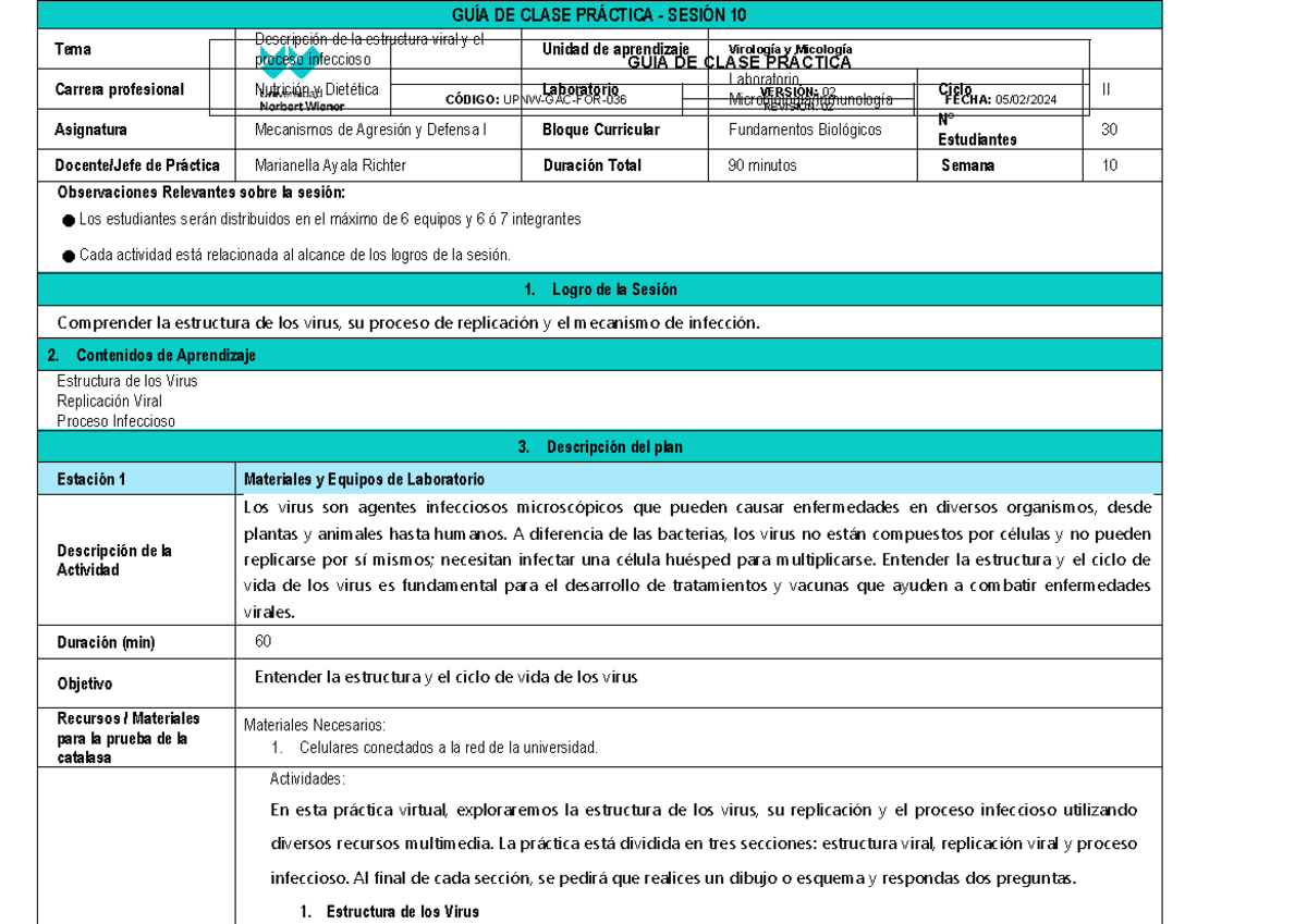 GUÍA DE Clase Práctica - Sesión 10 MAGD I - GUÍA DE CLASE PRÁCTICA CÓDIGO: UPNW-GAC-FOR- VERSIÓN ...