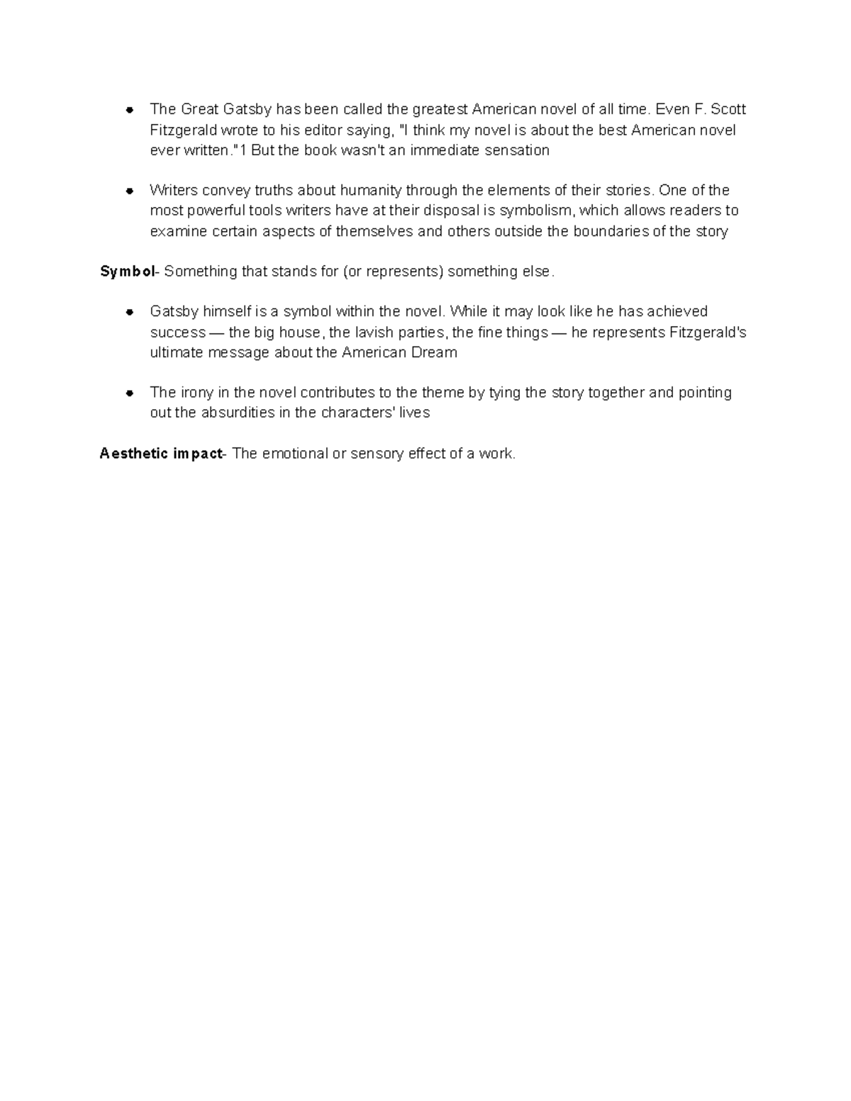 4.3.6 Study - The Great Gatsby has been called the greatest American ...