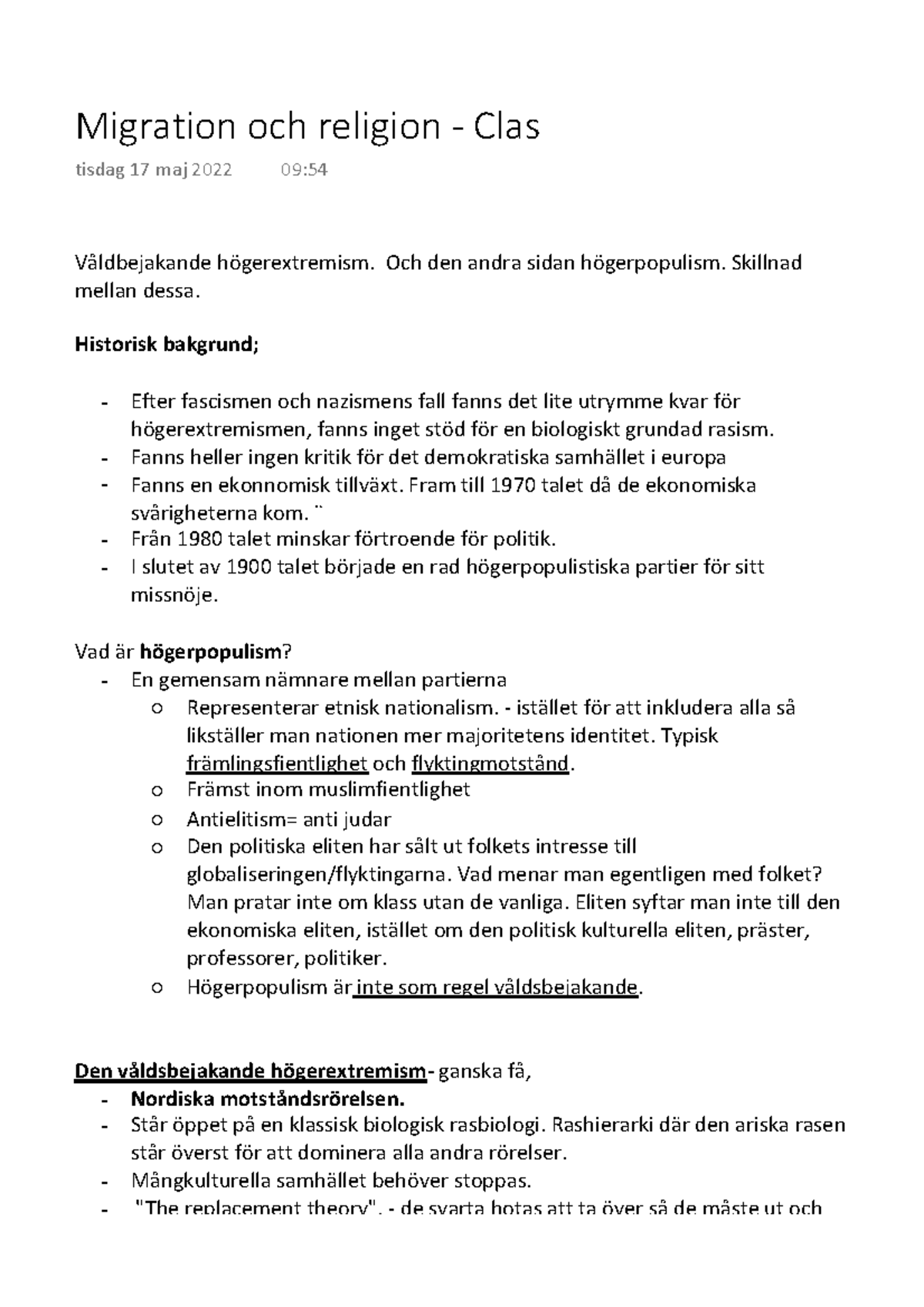 Migration och religion - Clas - Våldbejakande högerextremism. Och den ...