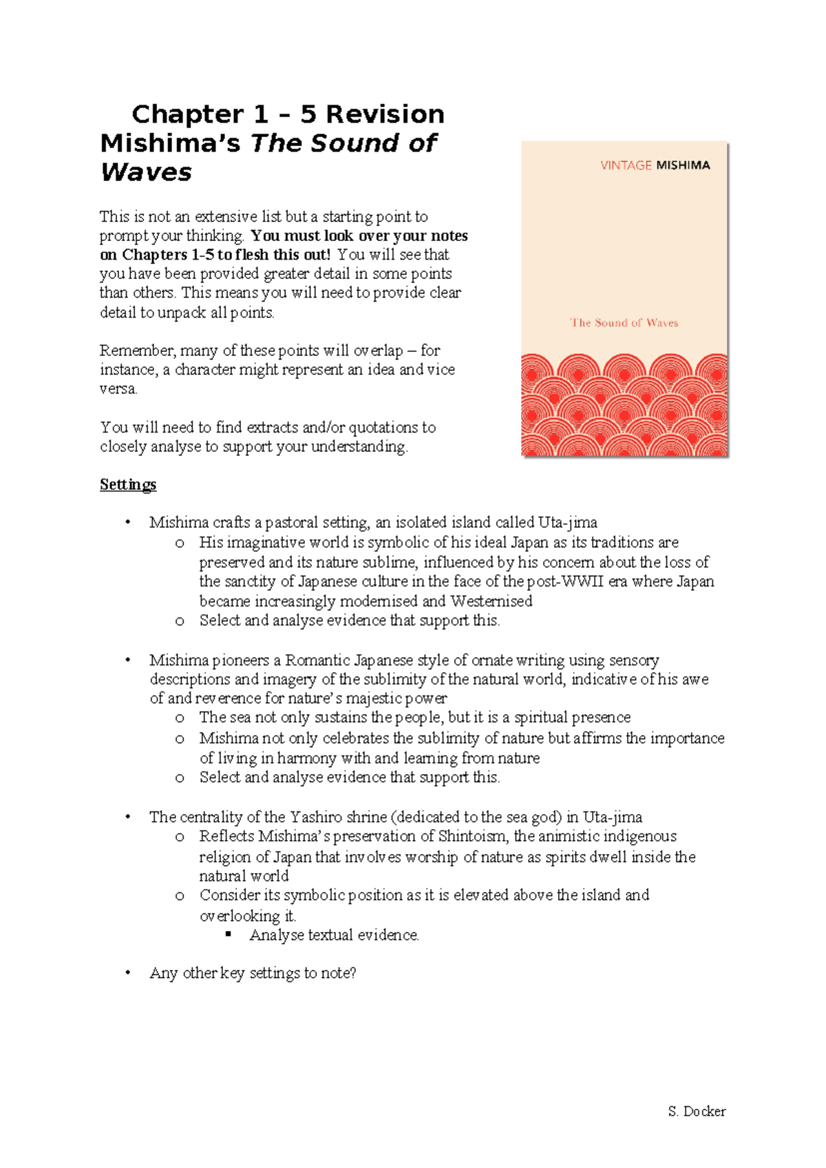 Ch1-5 Revision - r34rf24 - Chapter 1 – 5 Revision Mishima’s The Sound ...