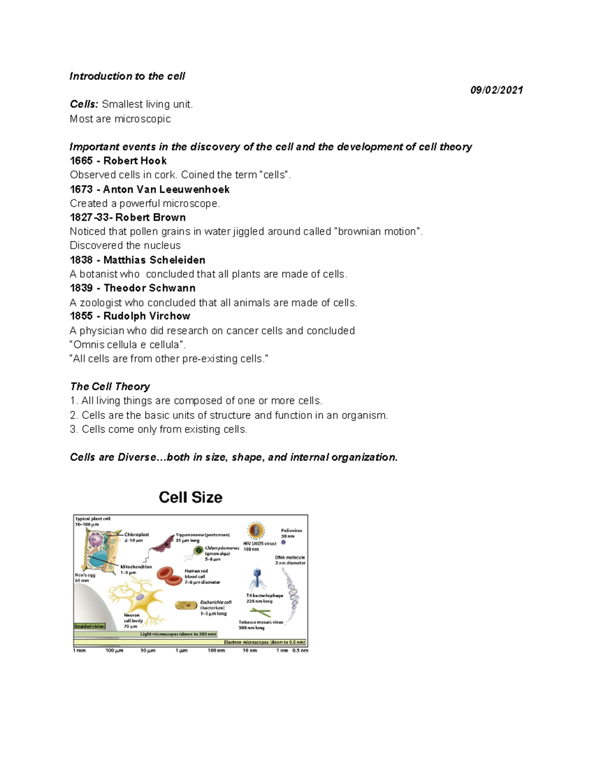 09:02:2021 Introduction to Cell (Biology) - Introduction to the cell 09 ...