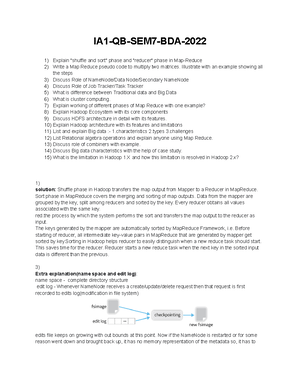 BDA IA2 - bda - Business drivers of nosql Volume: The need to scale out (also known as ...
