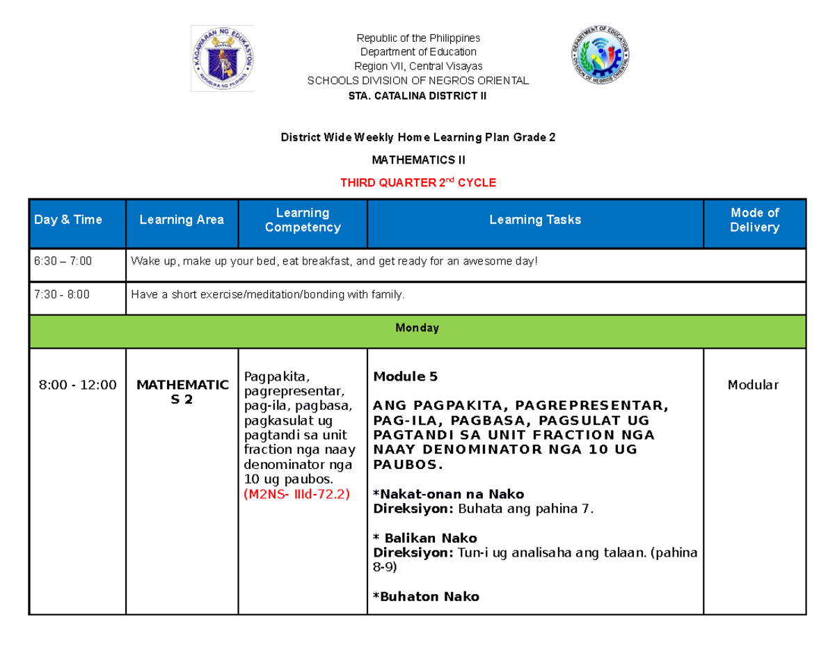 WHLP-MATH-3RDQ-2ND Cycle - Republic of the Philippines Department of ...