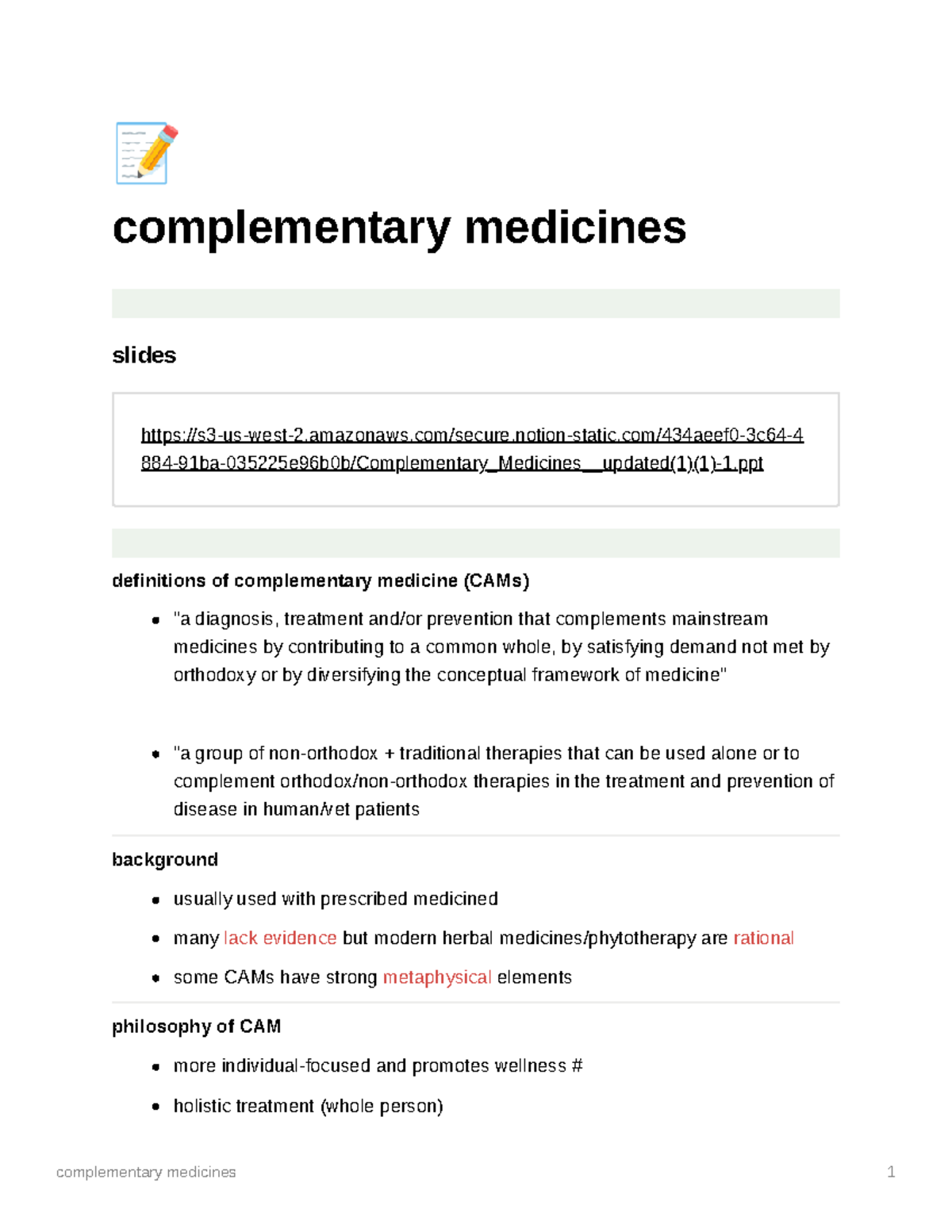 complementary medicines - Ë complementary medicines slides - Studocu