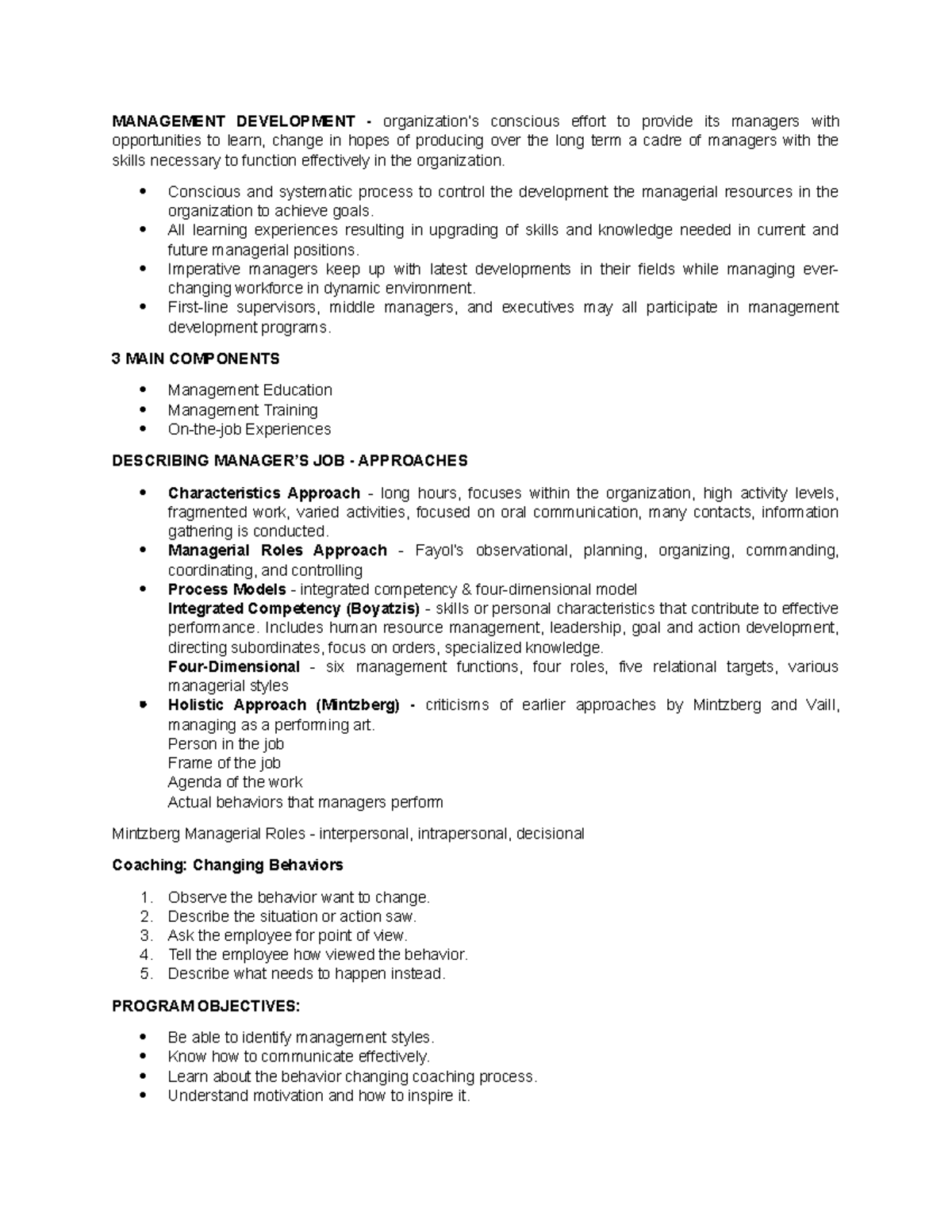 Management Development - MANAGEMENT DEVELOPMENT - organization’s ...