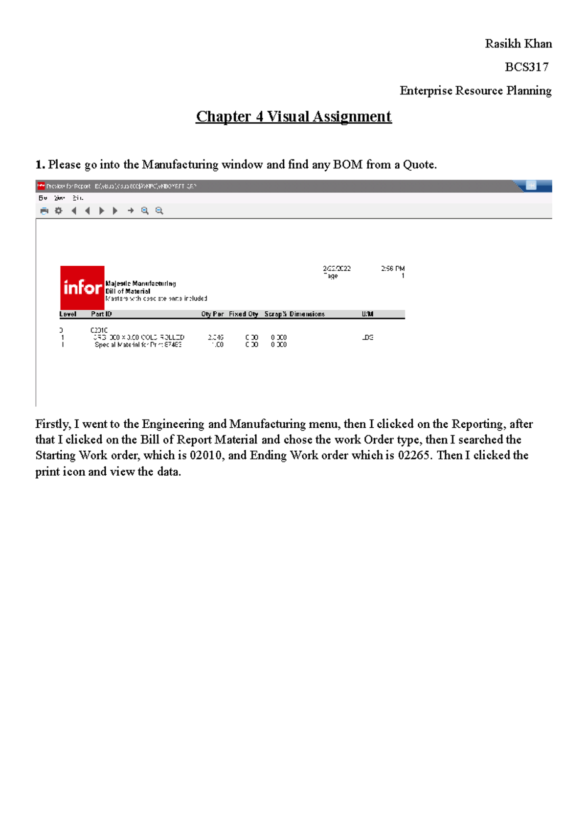 Chapter 4 Visual Assignment - Rasikh Khan BCS Enterprise Resource ...