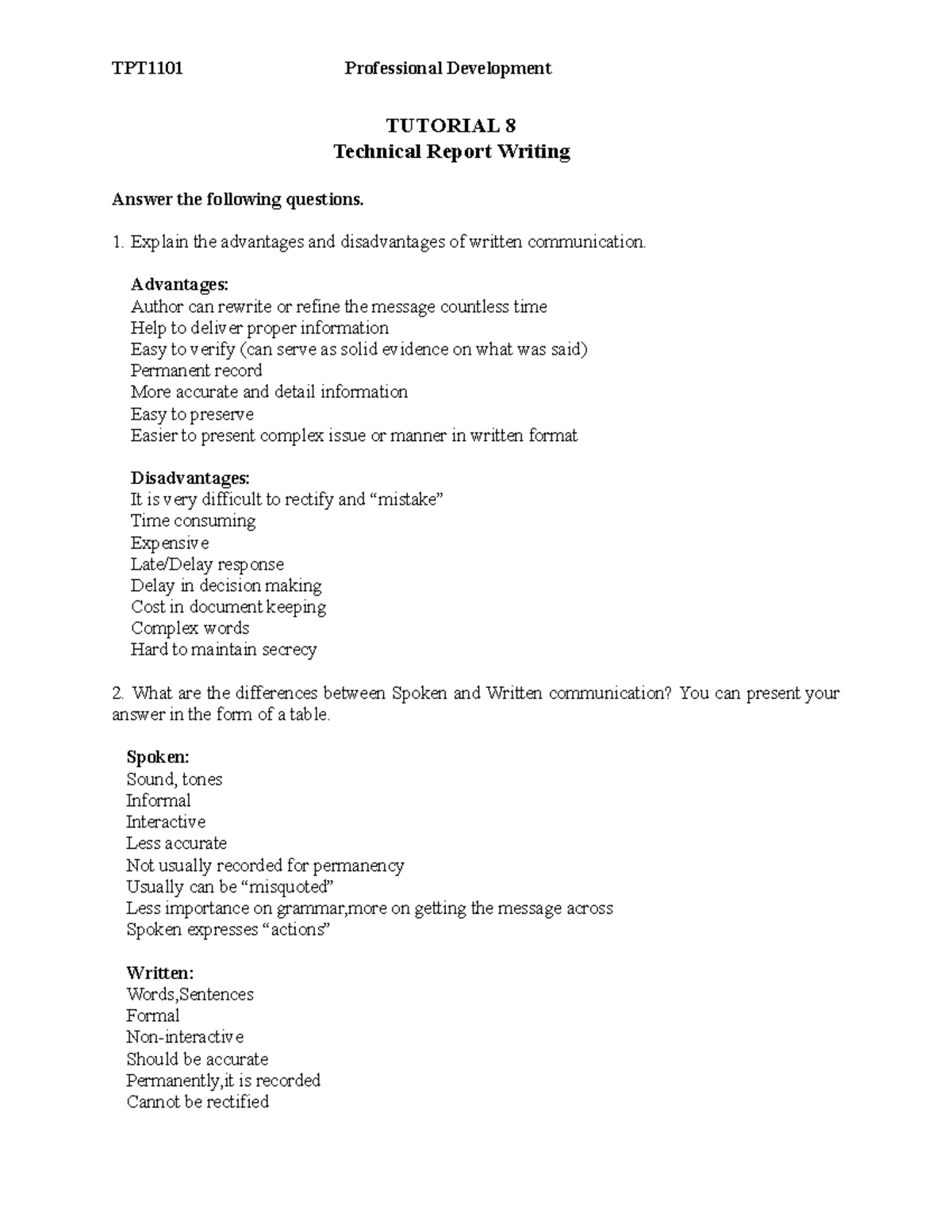 Group 1-Tutorial-8 Answer (Technical Report Writing) - TPT1101 ...