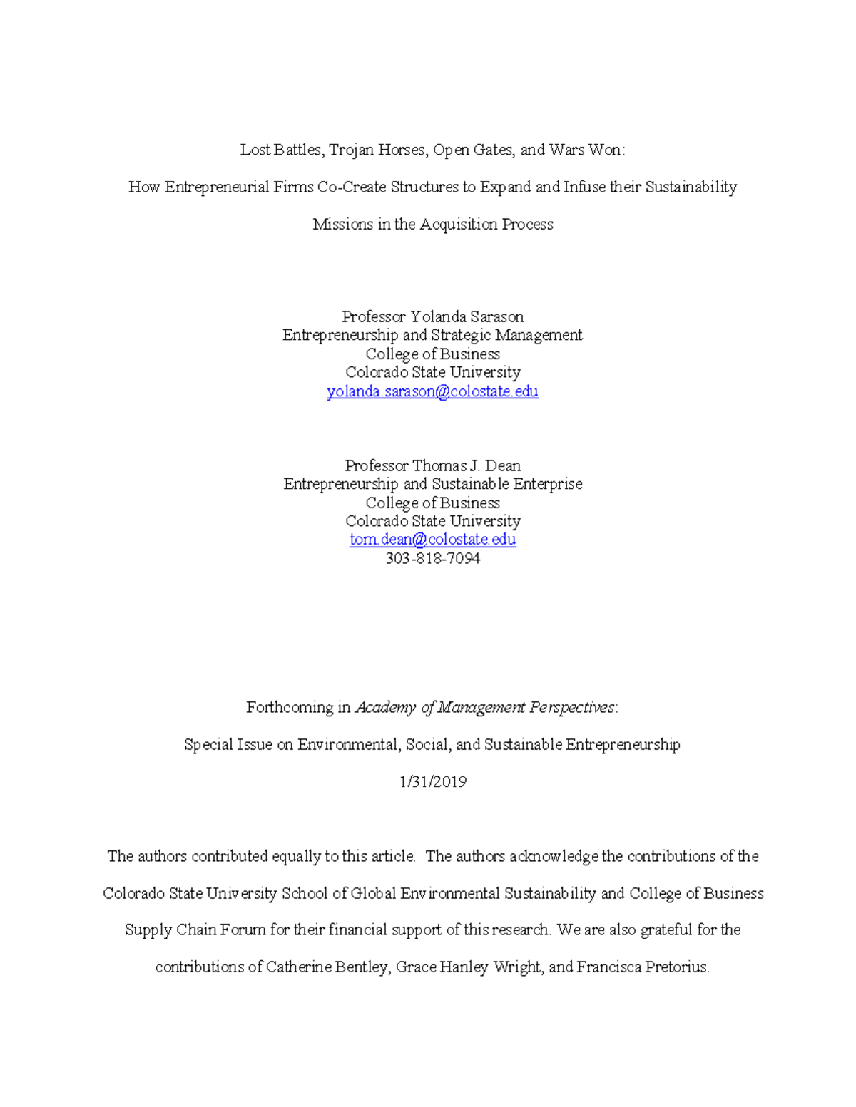 Lost Battles and Trojan Horses - Sarason & Dean - Lost Battles, Trojan ...