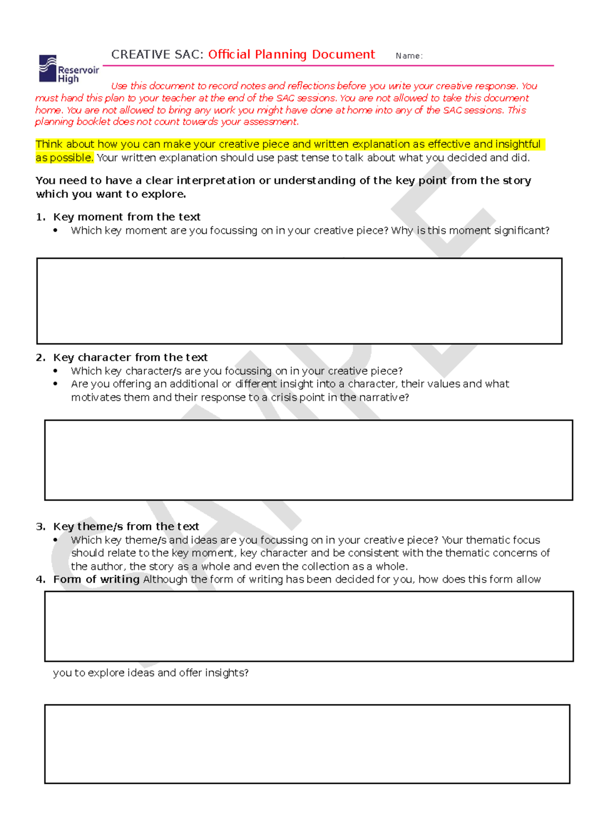 1. Creative SAC Sample Planning Booklet 2020 Final - CREATIVE SAC ...