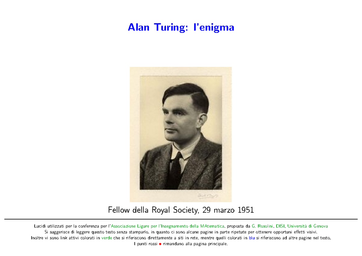 Turing - alan - Alan Turing: Fellow della Royal Society, 29 marzo 1951 ...