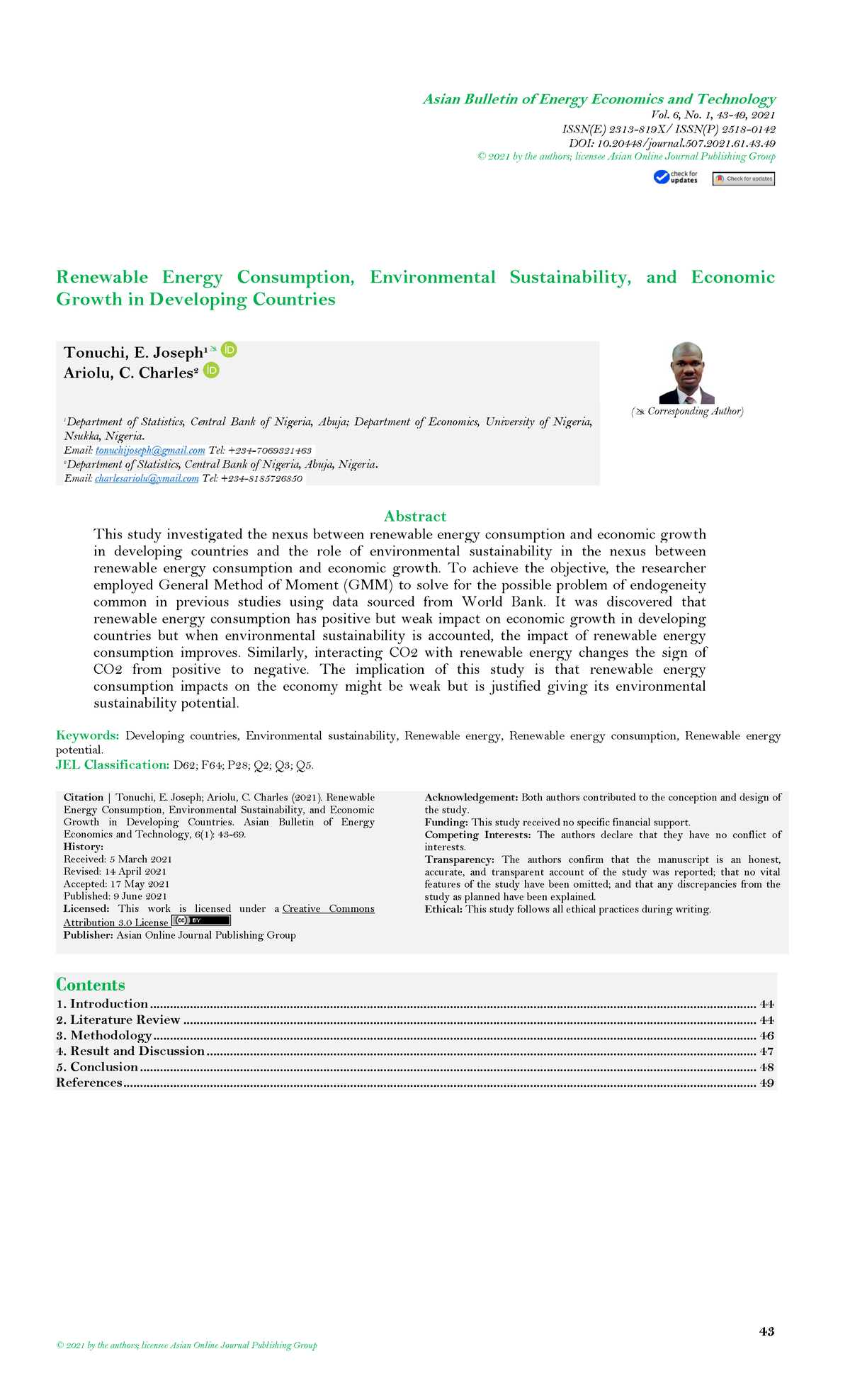 Renewable Energy Consumption, Environmental Sustainability, and ...