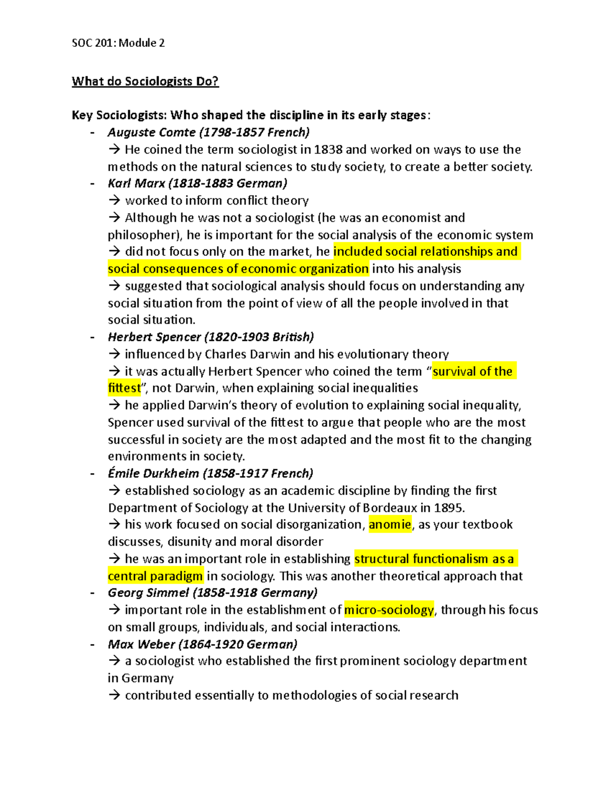 Module 2 notes from Soci 201 - SOCI 201 - UCalgary - Studocu