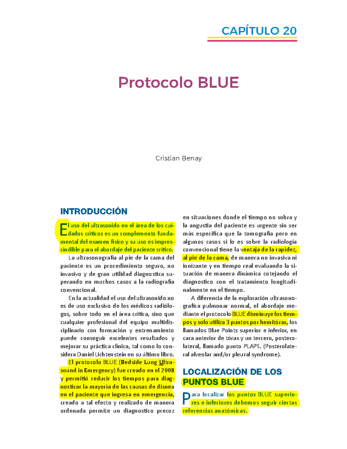 Blue - PROTOCOLO BLUE - INTRODUCCIÓN E l uso del ultrasonido en el área ...