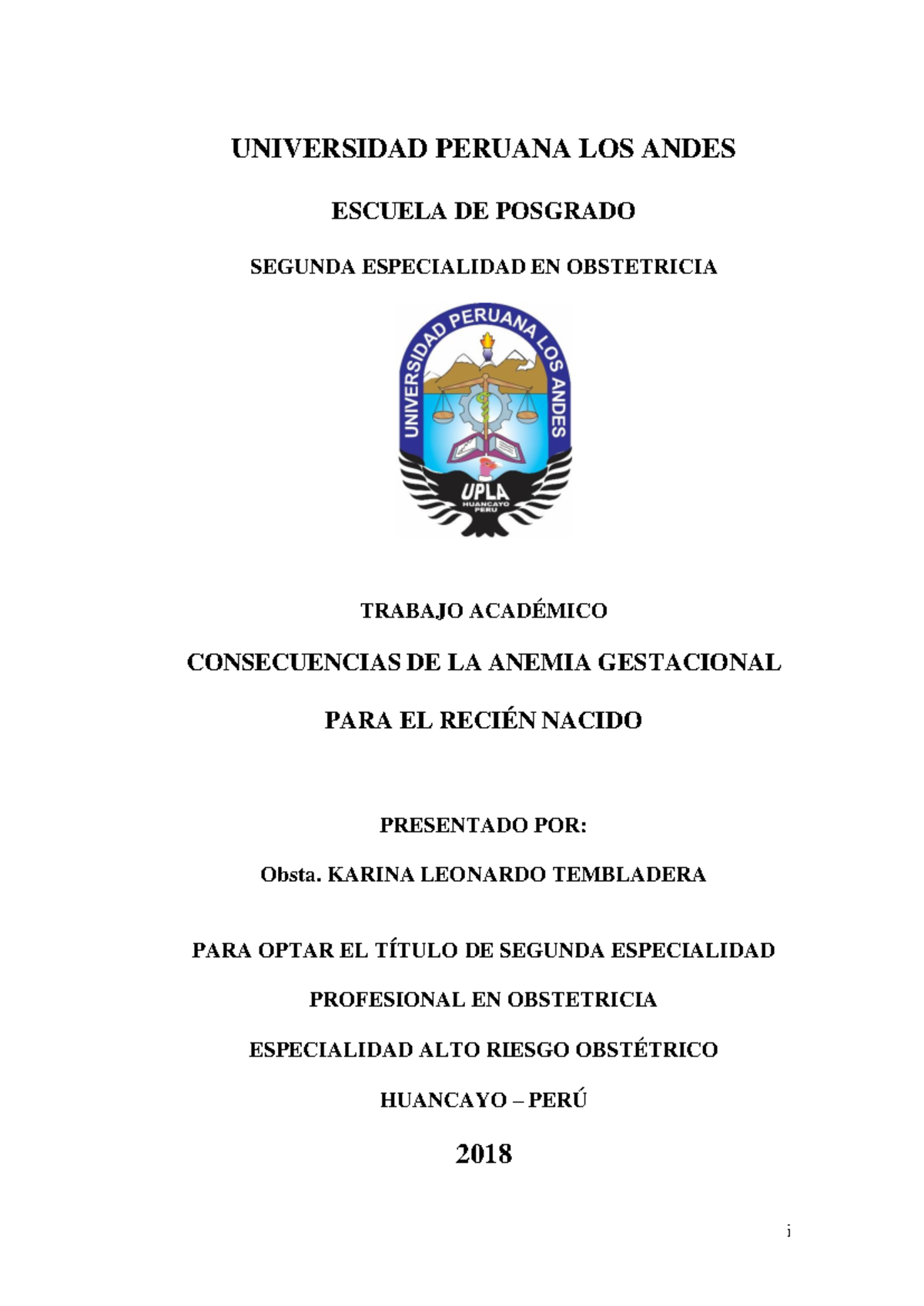 TA037 2010 6914 S - CRED - i UNIVERSIDAD PERUANA LOS ANDES ESCUELA DE ...