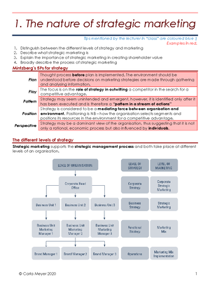 Chapter 1 The nature of strategic management - C H A P T E R 1 : T H E ...