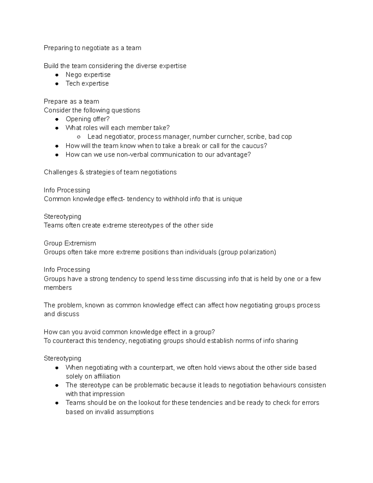 Negotiation Last Tutorial - Preparing to negotiate as a team Build the ...