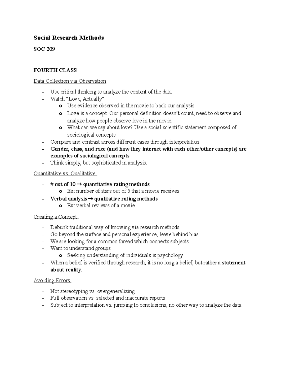Data Collection via Observation in Social Research Methods - Studocu