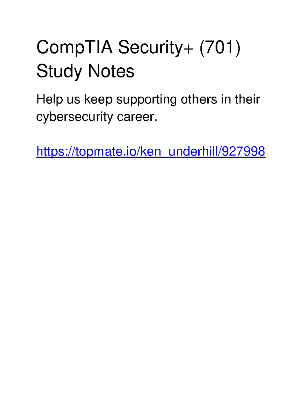 Comp TIA Security Plus Study Notes 1716518011 - CompTIA Security+ ( 7 ...