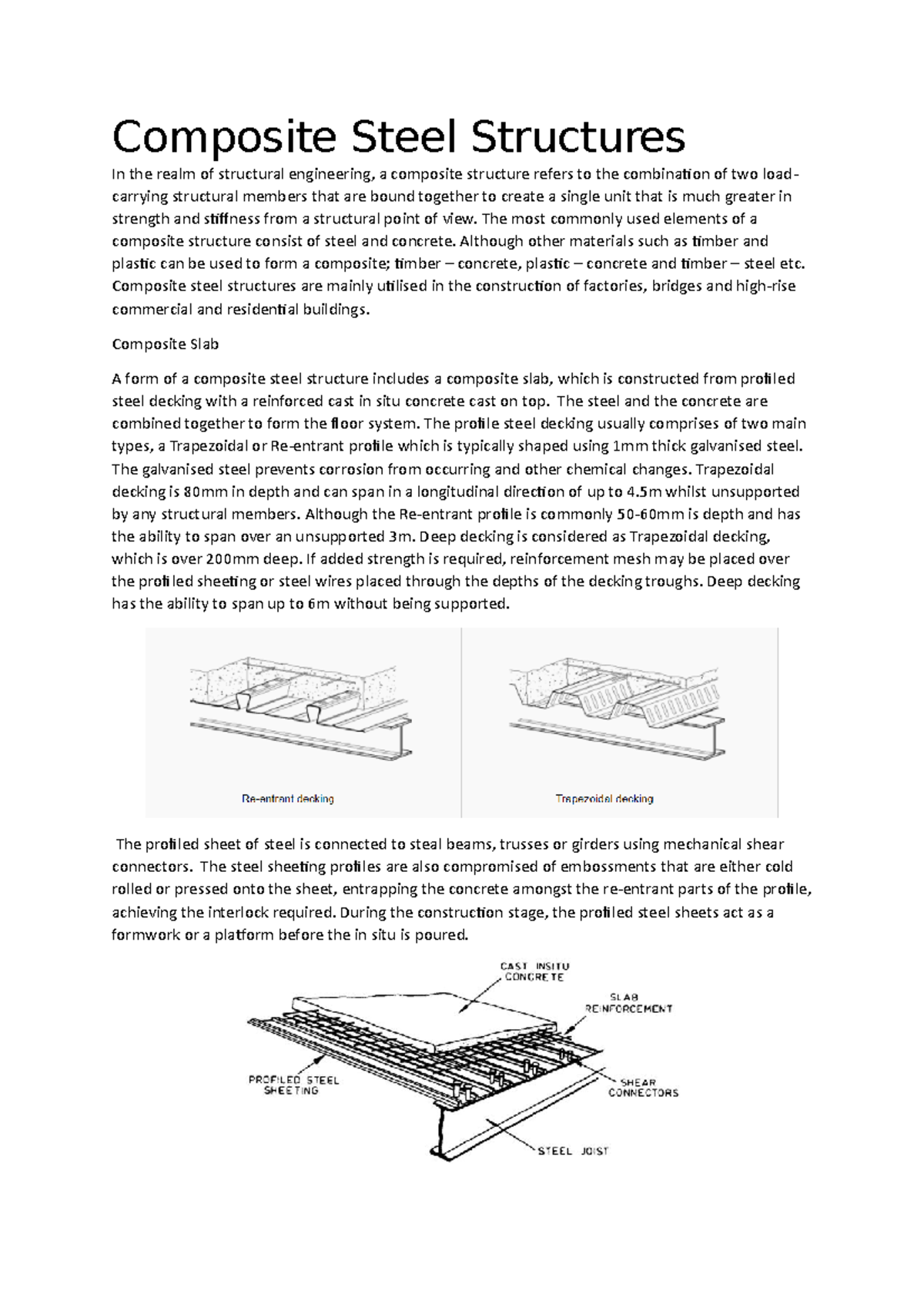 Composite Steel Structures - The most commonly used elements of a ...
