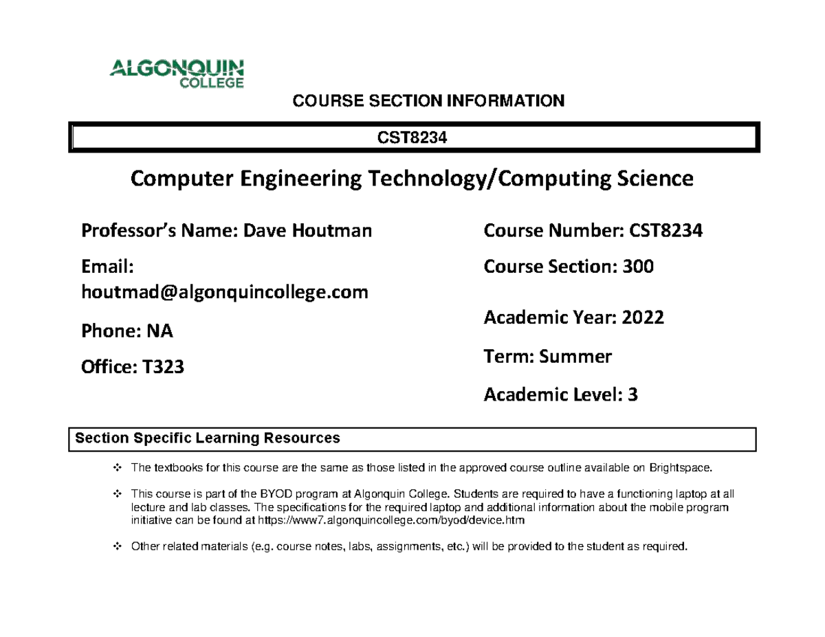 Csyllabus - syllabs - COURSE SECTION INFORMATION CST Computer ...