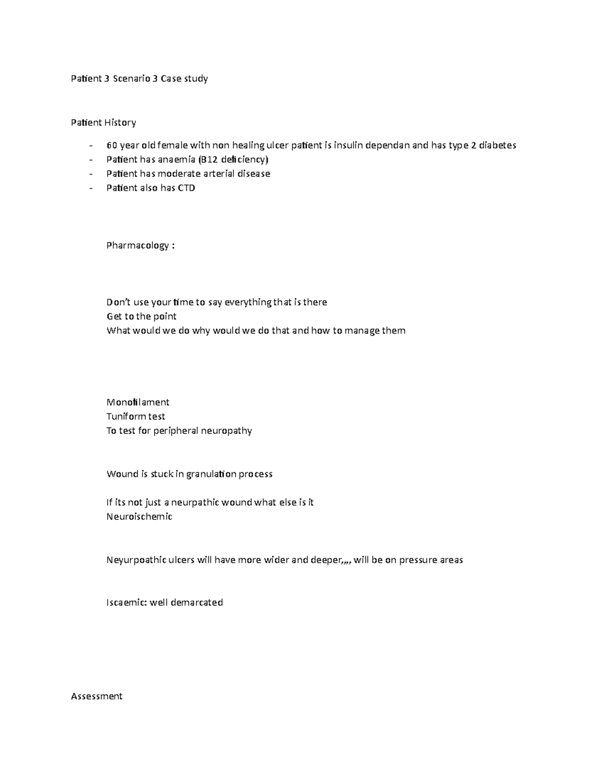 Case study 3 - revision - Patient 3 Scenario 3 Case study Patient ...
