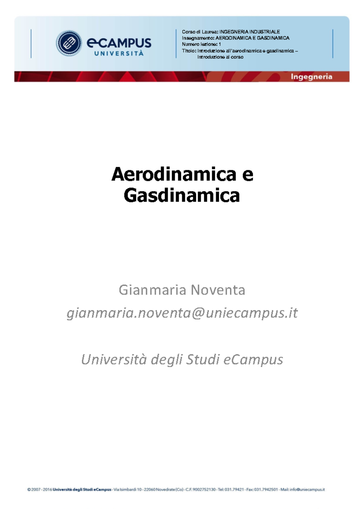 Introduzione - INUTILE - Insegnamento: Lezione n°: Titolo: Attività n ...