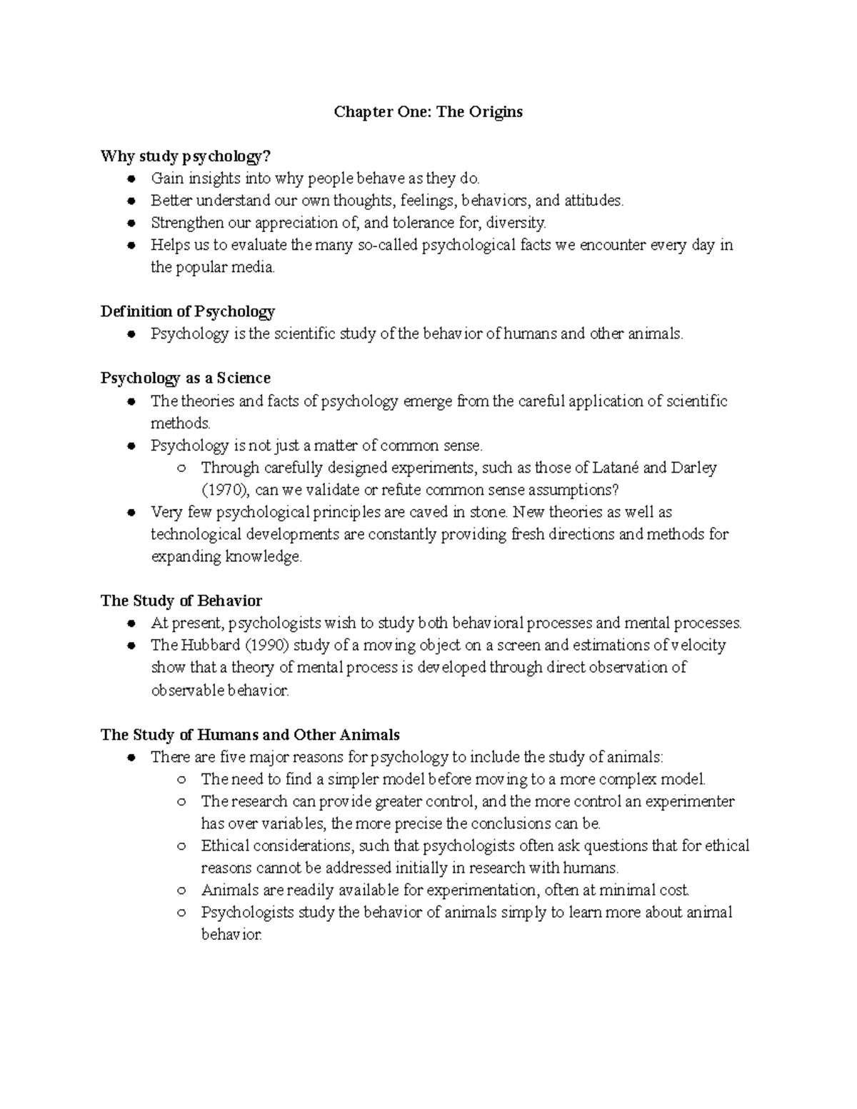 Psychology Chapter 1 - Dr. Jackson's Lecture Notes - Chapter One: The ...