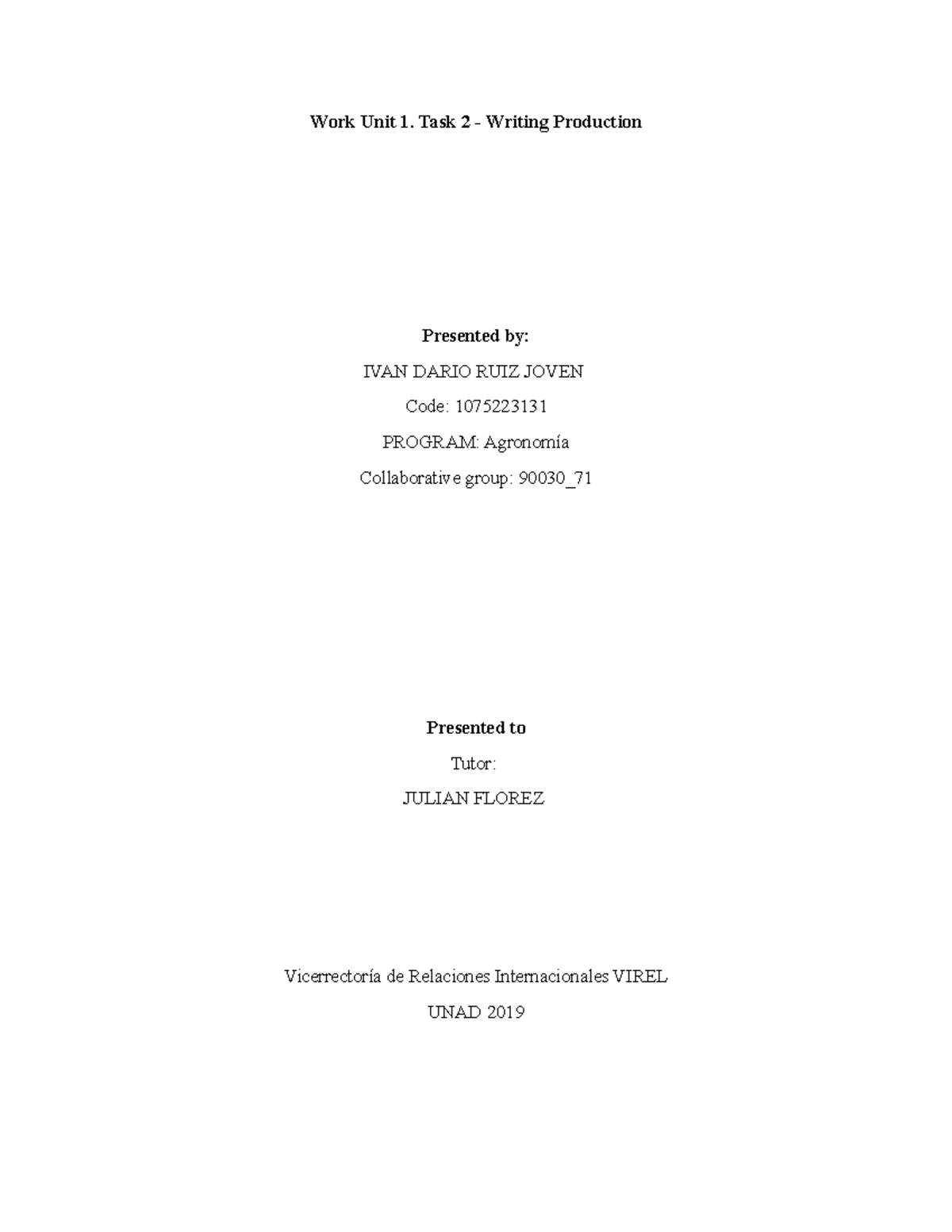 411237446-Unit-1-Task-2-Writing-Production - Work Unit 1. Task 2 ...