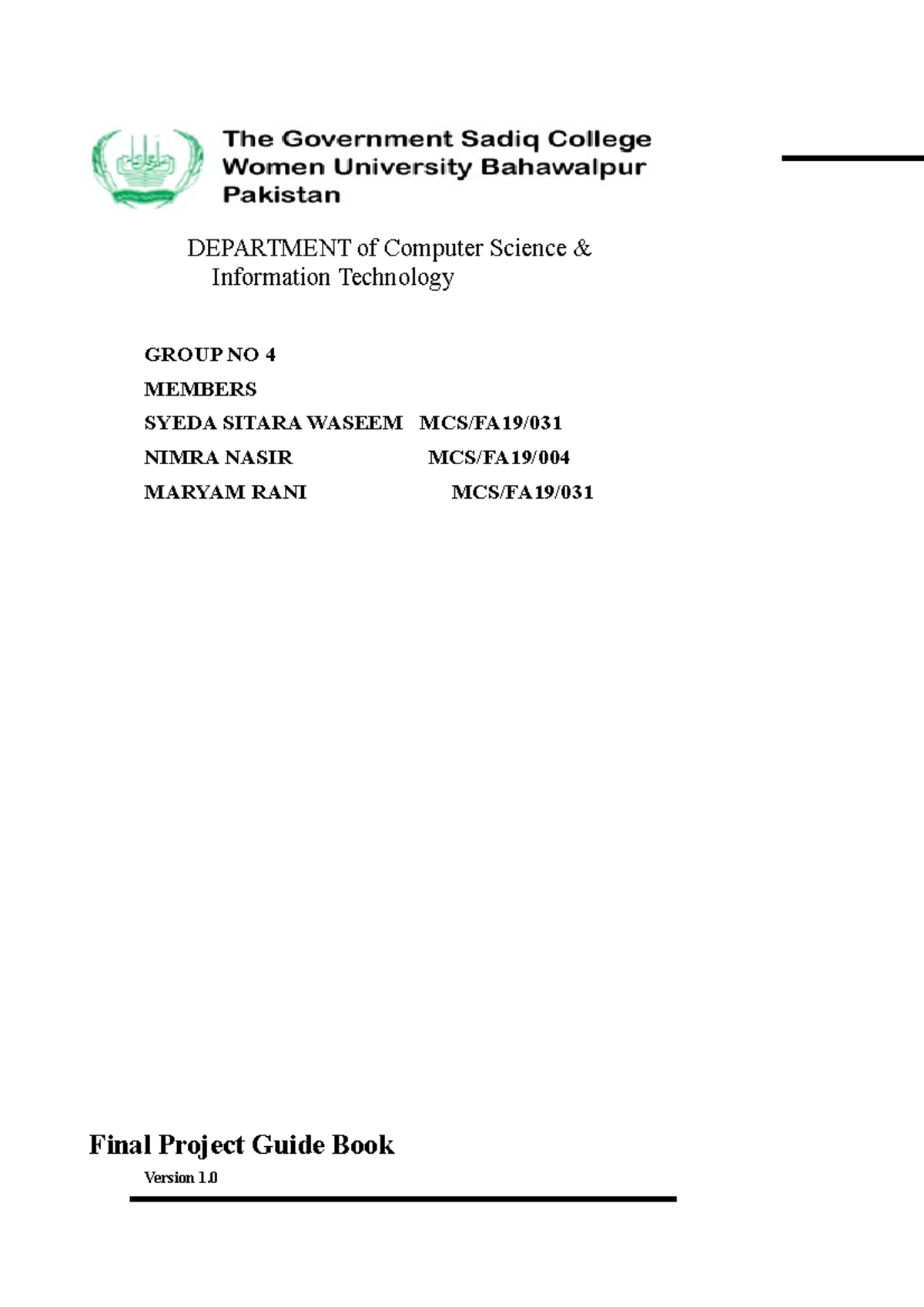 Complete Final Project Guideline of ecommerce - DEPARTMENT of Computer ...