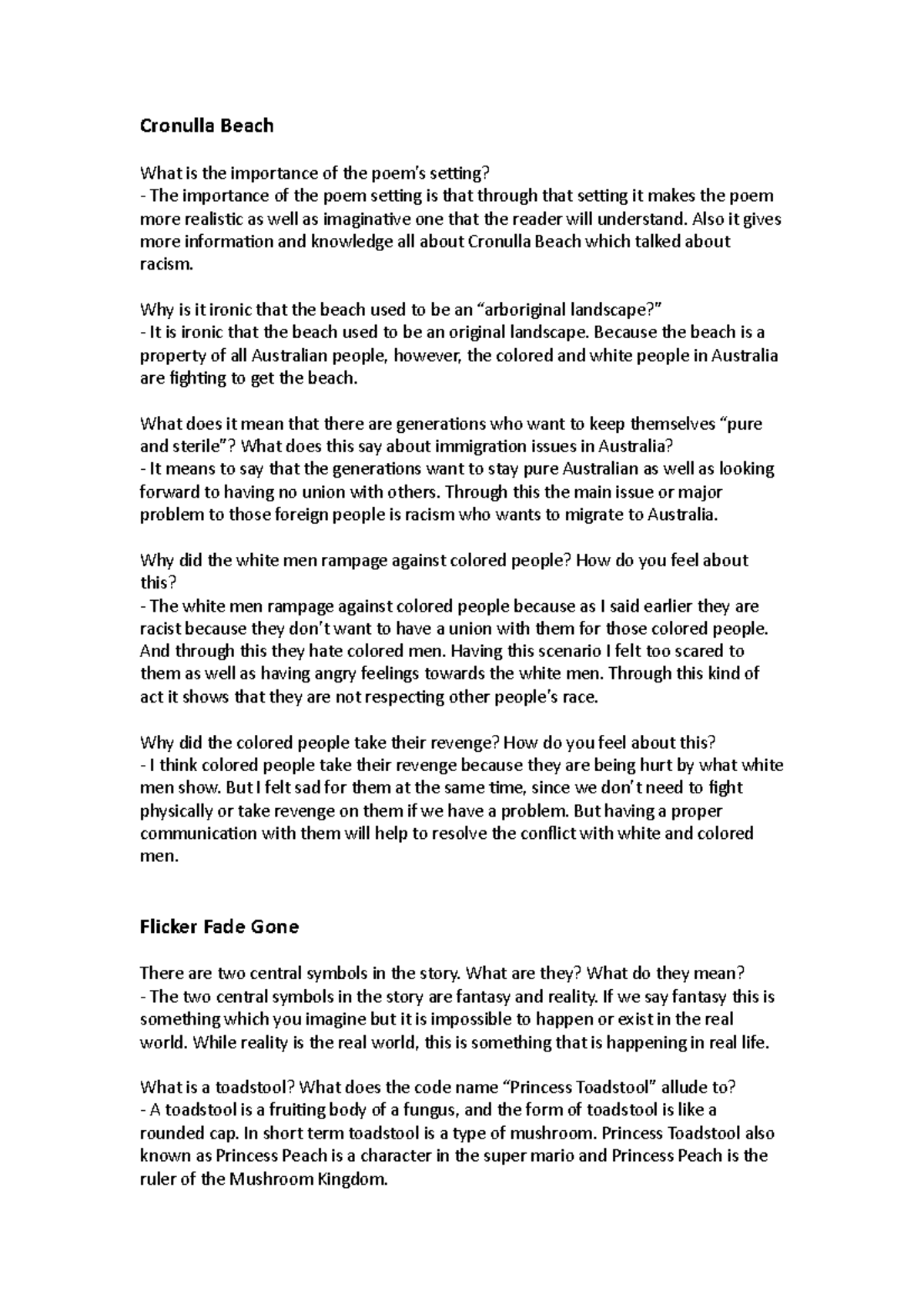Cronulla Beach and Flicker Fade Gone ( Questions AND Answer) - Cronulla ...